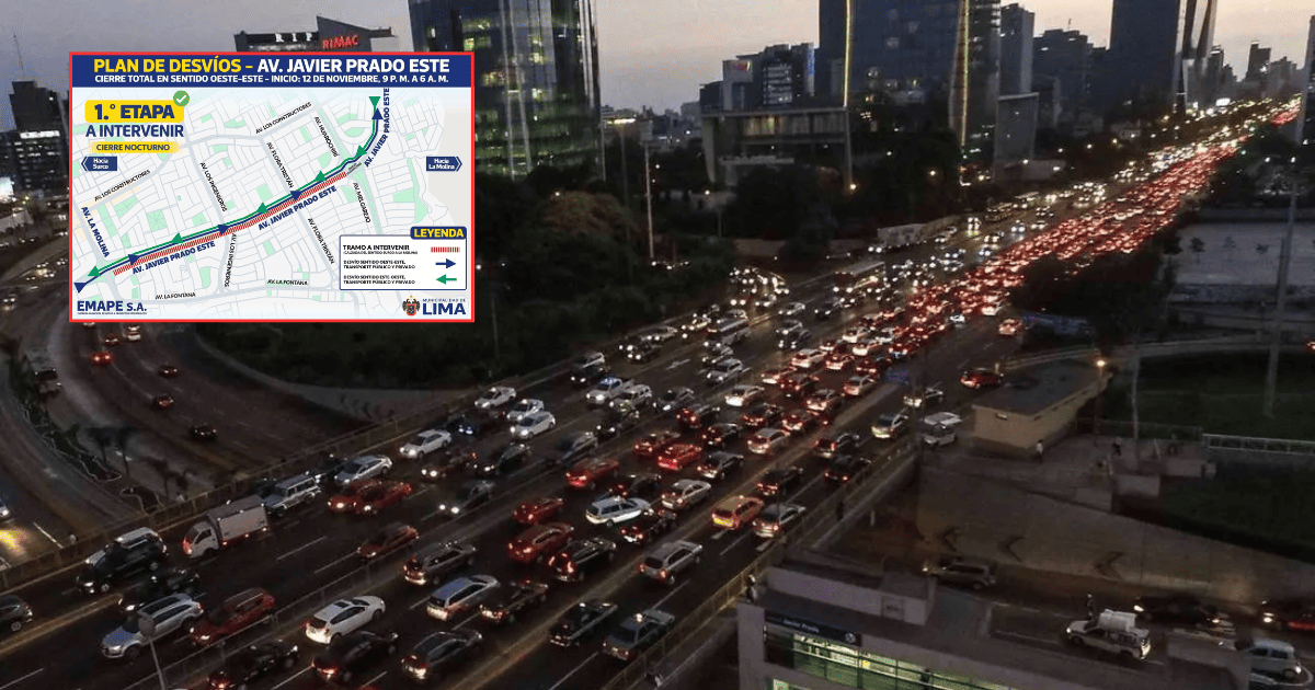 Emape anuncia cierre de la Av. Javier Prado Este desde las 9.00 pm: desvíos y rutas alternas ...