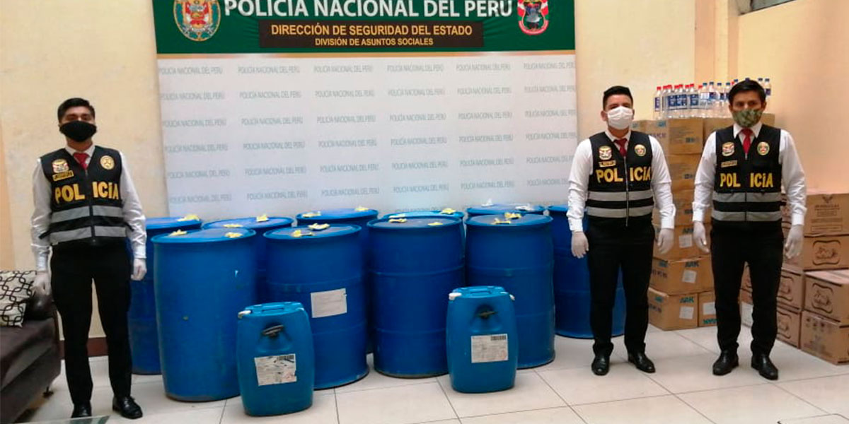 PNP interviene local que almacenaba cientos de litros de alcohol ...