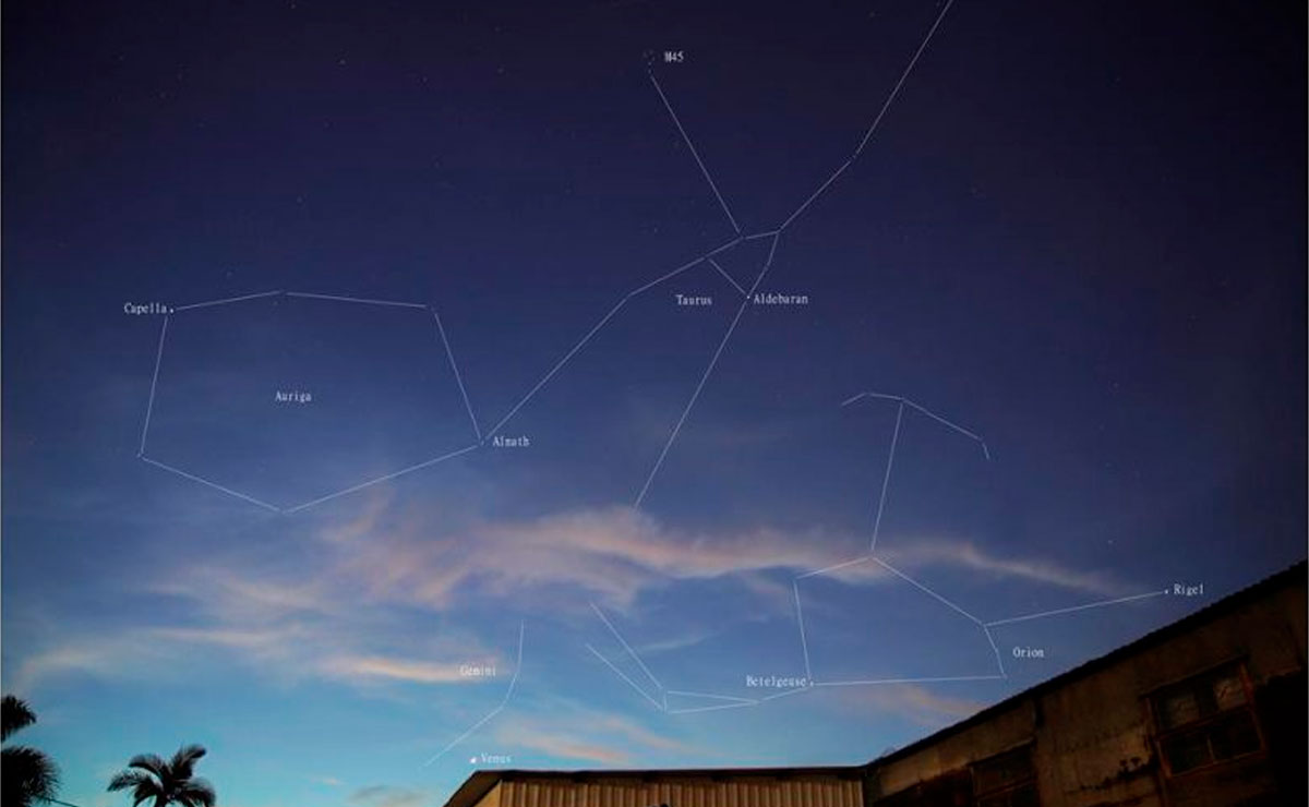 Constelación de Orión y la estrella más brillante Sirius serán visibles ...