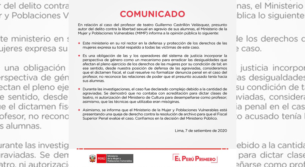 Ministerio de La Mujer respaldará a víctimas que fueron acosadas ...