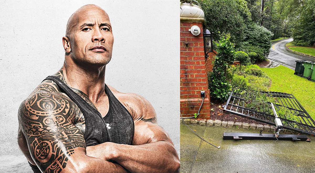 Dwayne Johnson ‘La Roca’ arranca puerta de su casa con sus propias ...