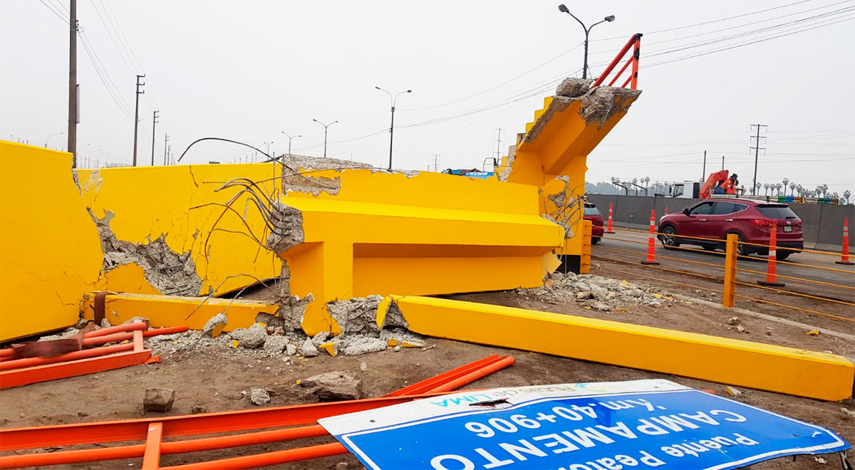 Puente Peatonal de Ancón: tráiler derriba parte de la estructura ...