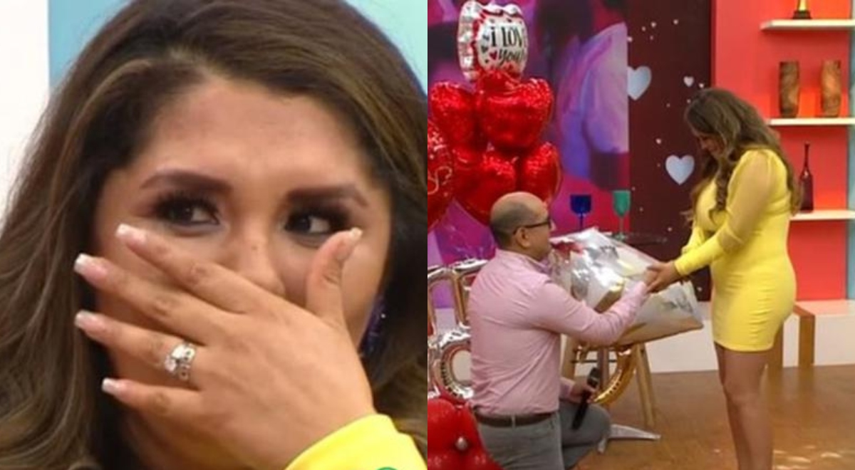Lady Guillen es sorprendida por su pareja Christiam Uribe en vivo en ... Lady Guillen es sorprendida por su pareja Christiam Uribe en vivo en ...