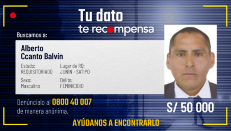 Mininter Ofrecen S 50 Mil Soles Para Quien Brinde Información Sobre El Paradero Del Feminicida 