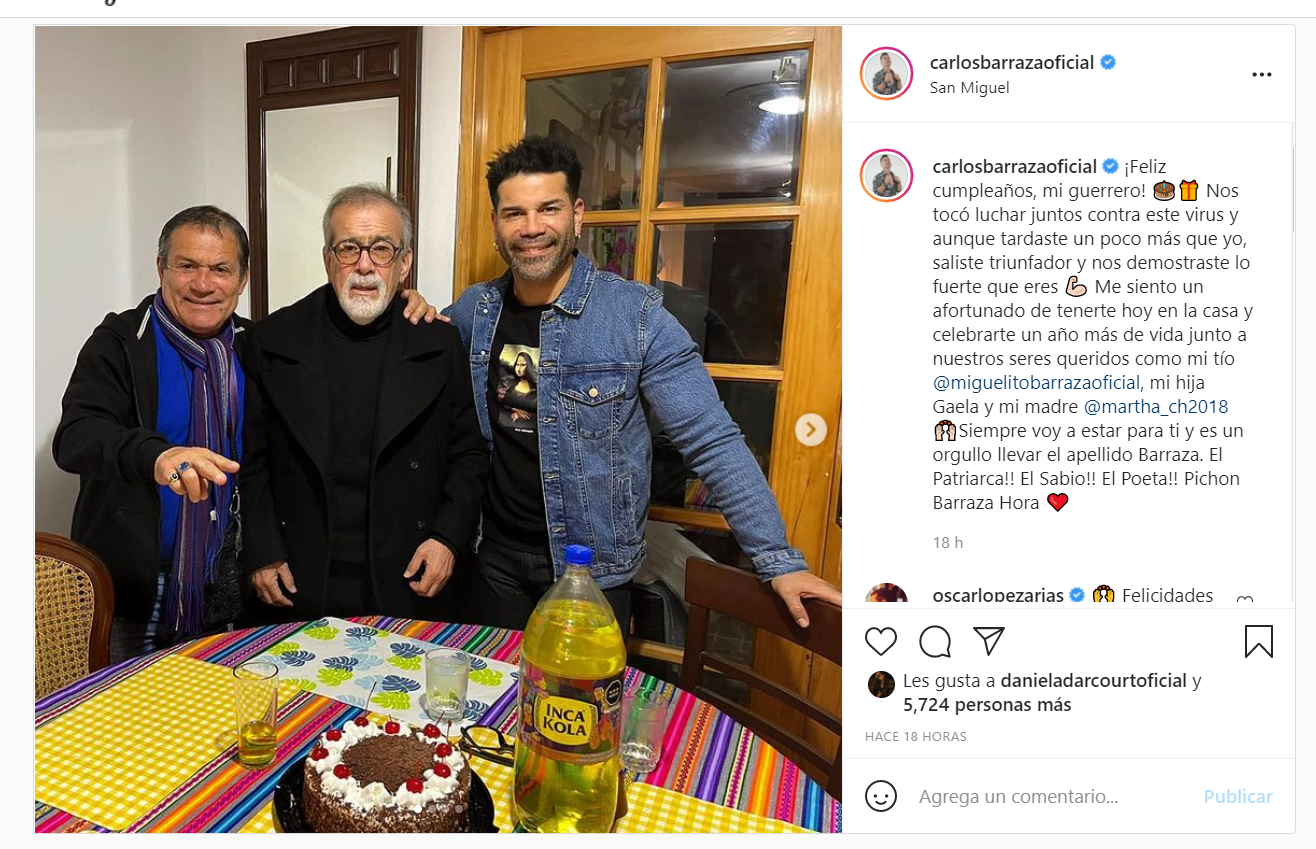 Tomate Barraza Instagram: Carlos Barraza celebra cumpleaños de su papá ...