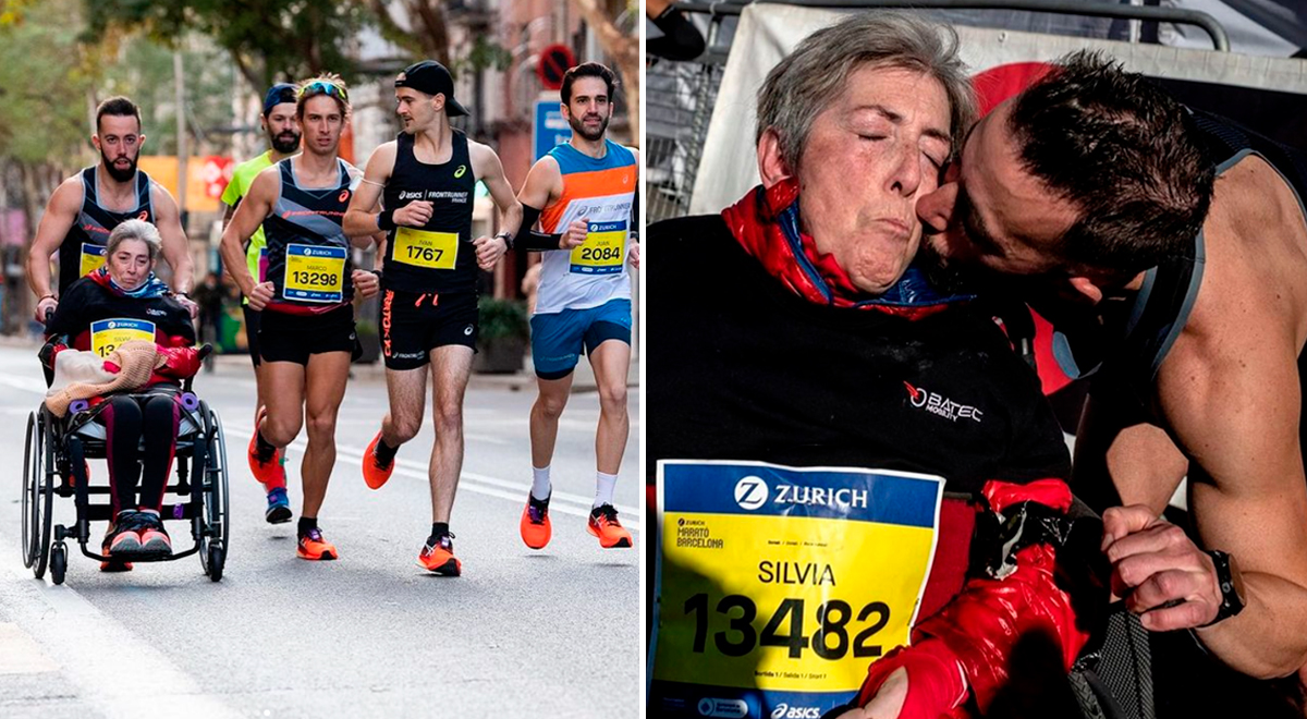 Guinness record: Eric Domingo bate récord del mundo en maratón con su madre empujando silla de ...