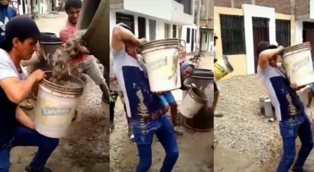 TikTok viral: joven quiso mostrar su fuerza cargando baldes de cemento ...