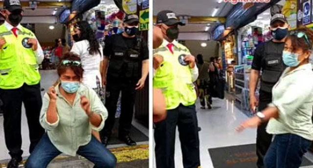 Tiktok viral: mujer graba reto de baile delante de vigilantes y sus ...