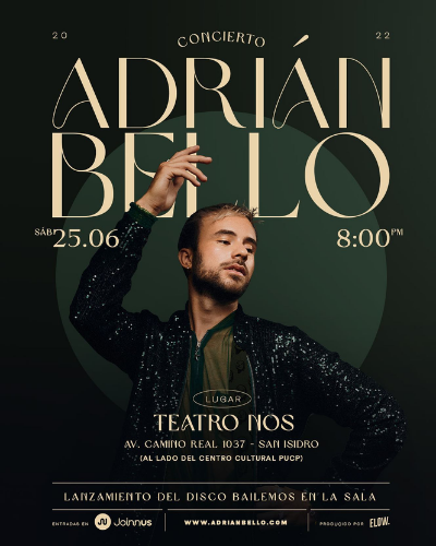 Adrián Bello lanzará nuevo disco “Bailemos en la sala” el 23 de junio ...
