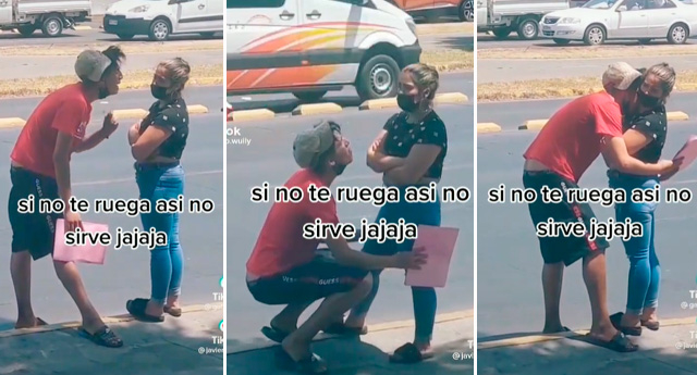 Tiktok Viral Joven Ruega Por El Perdón De Su Pareja En Plena Calle