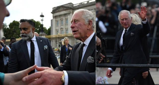 Rey Carlos III, muy emocionado, saluda a admiradores afuera del Palacio ...