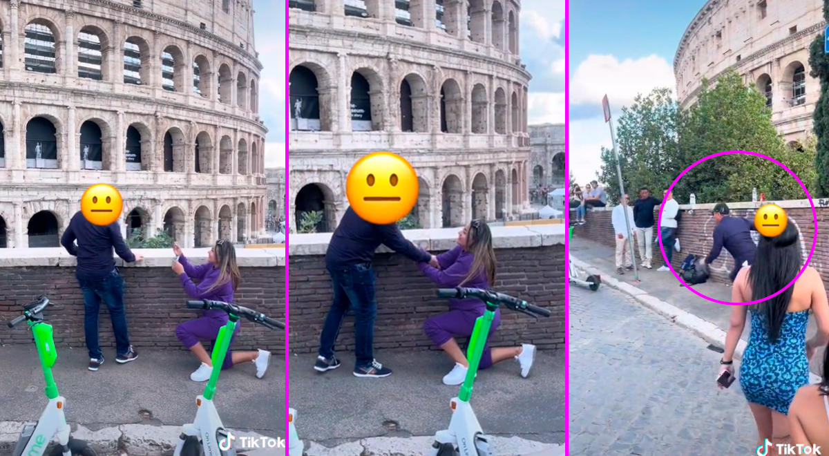TikTok viral: Le pide matrimonio a su novio en Roma, pero él la rechaza y se va corriendo: “Y se ...