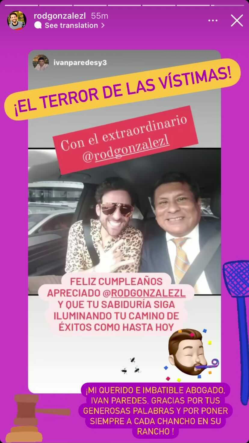 Rodrigo González Instagram: Peluchín agradece a su abogado Ivan Paredes ...