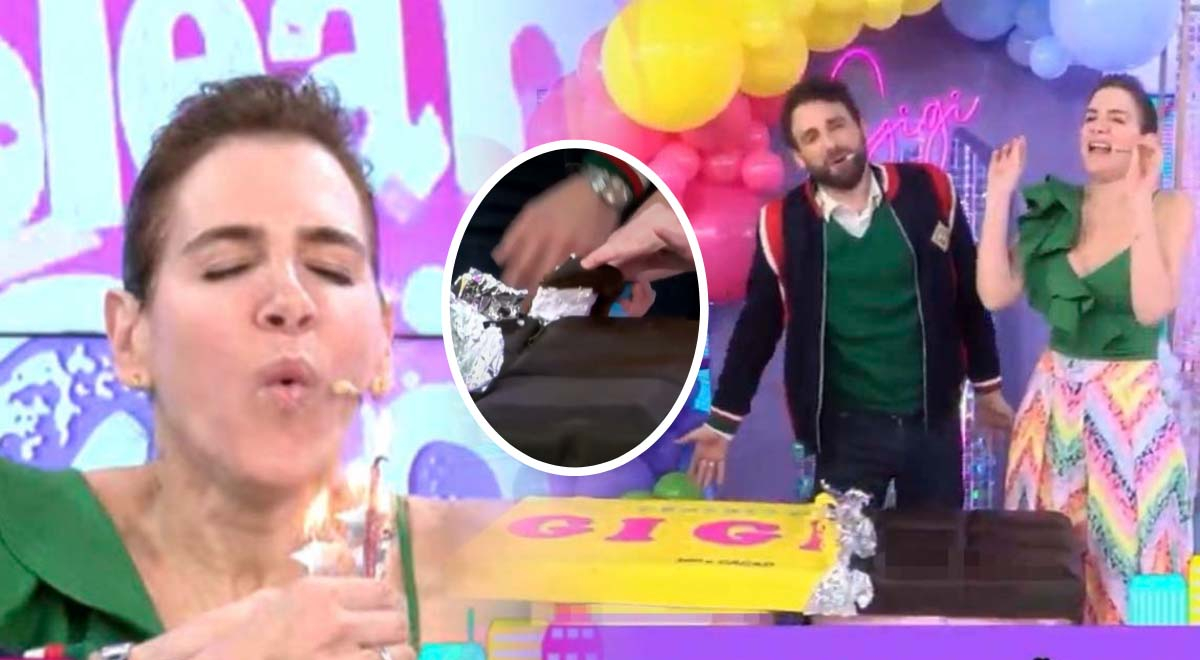 Amor y fuego: Gigi Mitre decide partir su curiosa torta de cumpleaños y ...