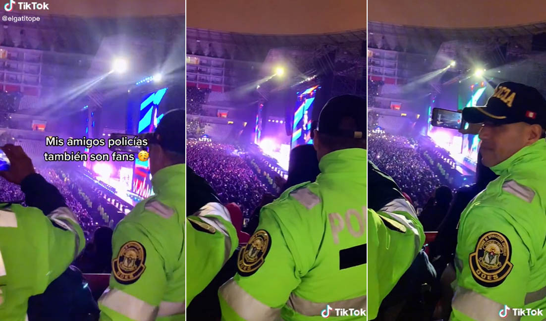 TikTok viral: Policías peruanos, en modo fans, graban concierto de ...