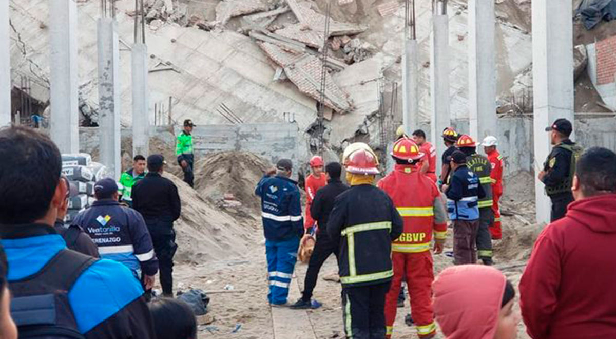 Ventanilla: dos personas atrapadas tras derrumbe en obra de construcción, "Se escucha voz de ...
