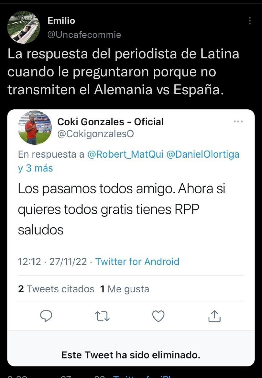 Coki Gonzáles responde a usuarios luego que Latina TV no trasmitiera el ...