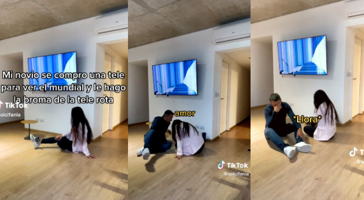 TikTok viral: Su pareja le "rompe" la tele de su novio que compró para ...
