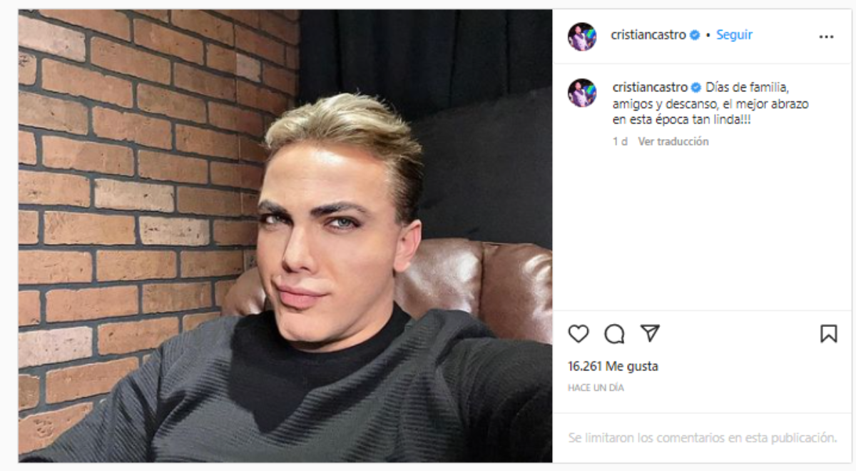 Cristian Castro en Instagram impacta a seguidores con nuevo y peculiar ...