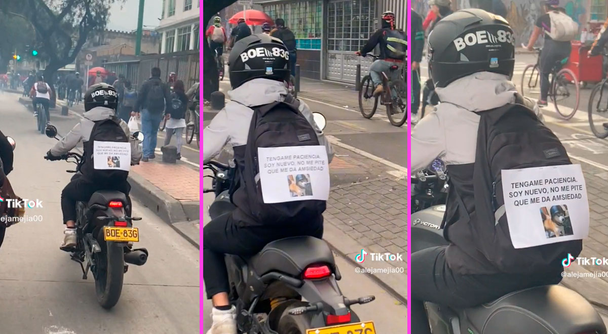 TikTok viral: Motociclista es viral en TikTok con singular cartel en su ...