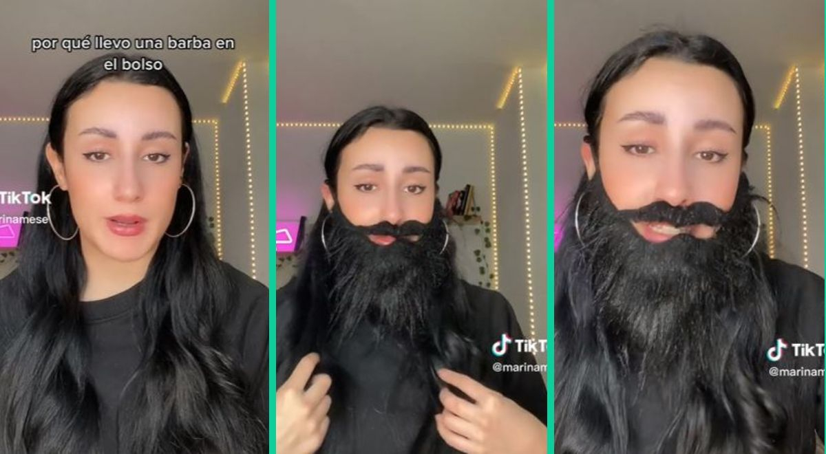 TikTok viral: Joven usa barba falsa cuando sale sola a caminar: “Me ves ...