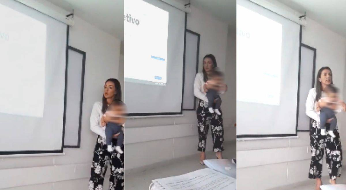 Twitter viral: Profesora universitaria es viral al cuidar al bebé de su ...