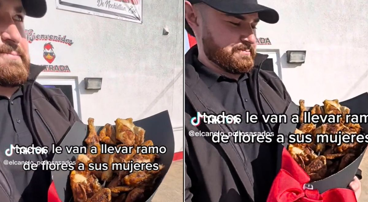TikTok viral: Novio prefiere llevar un ramo de pollito asado en vez de ...
