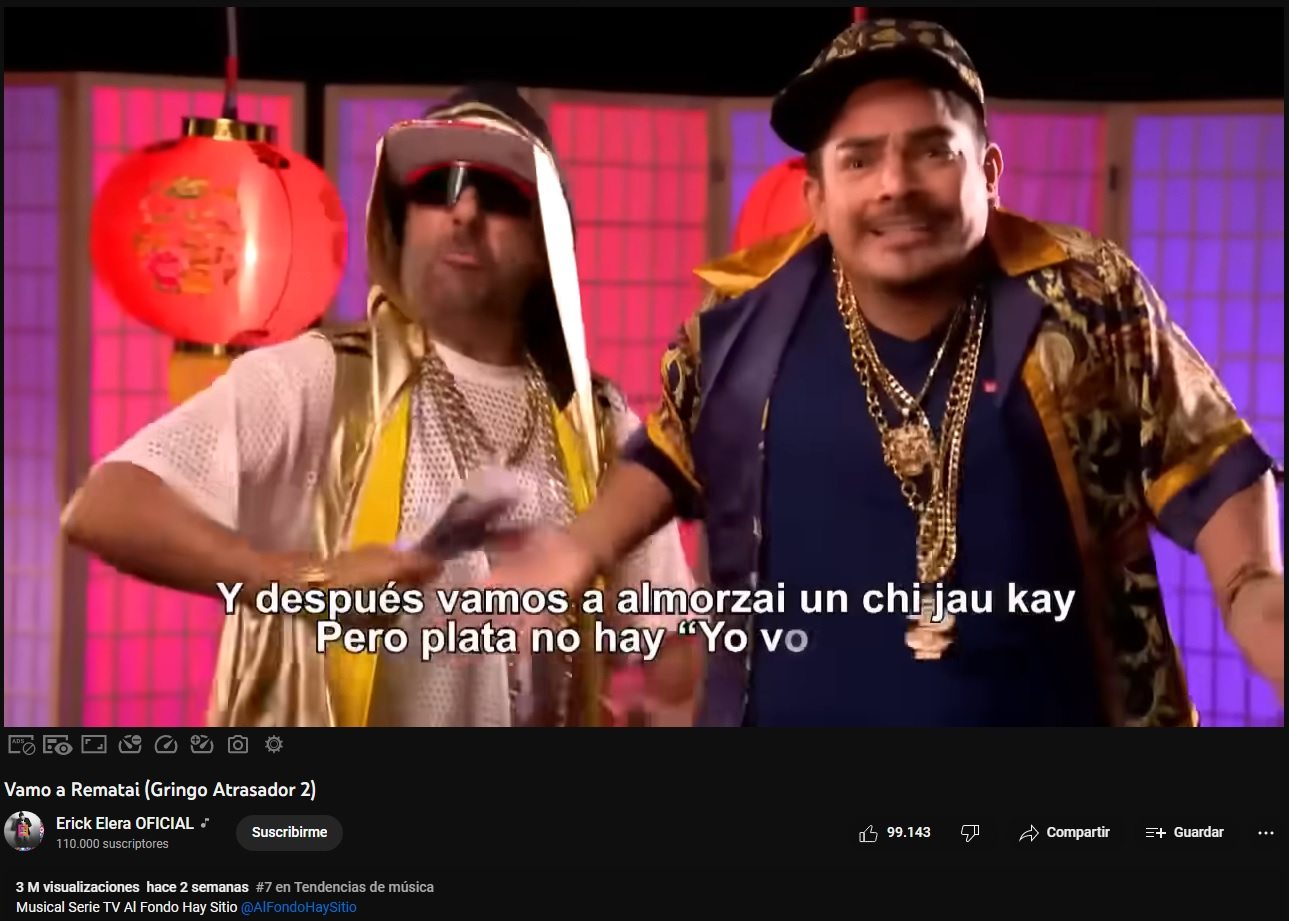 Al fondo hay sitio: Rap del gringo atrasador 2 en YouTube alcanza las 3 millones de vistas tras ...