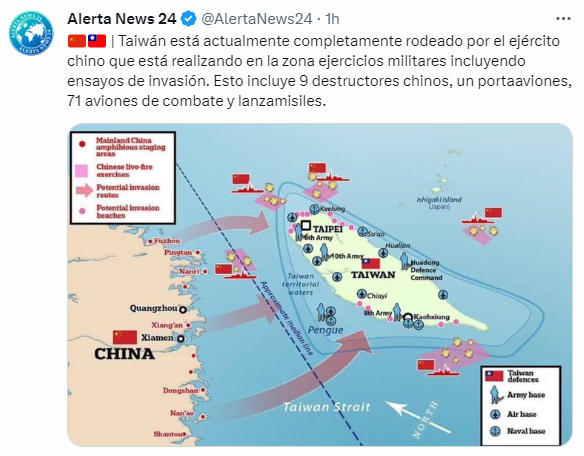 China simuló ataques contra "objetivos clave" en Taiwán y queda rodeada en segundo día de ...