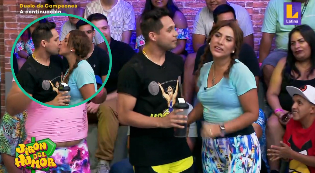 Jirón del humor: Chola Puca le roba un beso a Jonathan Rojas frente a ...