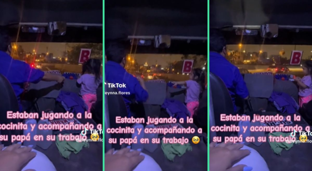 TikTok viral: Chofer conmueve a las redes al salir a trabajar junto a su pequeña hija: "Amor del ...