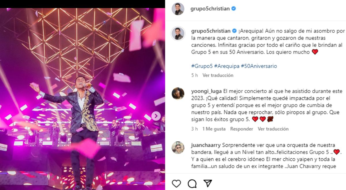 Christian Yaipén, Elmer Yaipén, Grupo 5 festeja sus 50 aniversario en ...