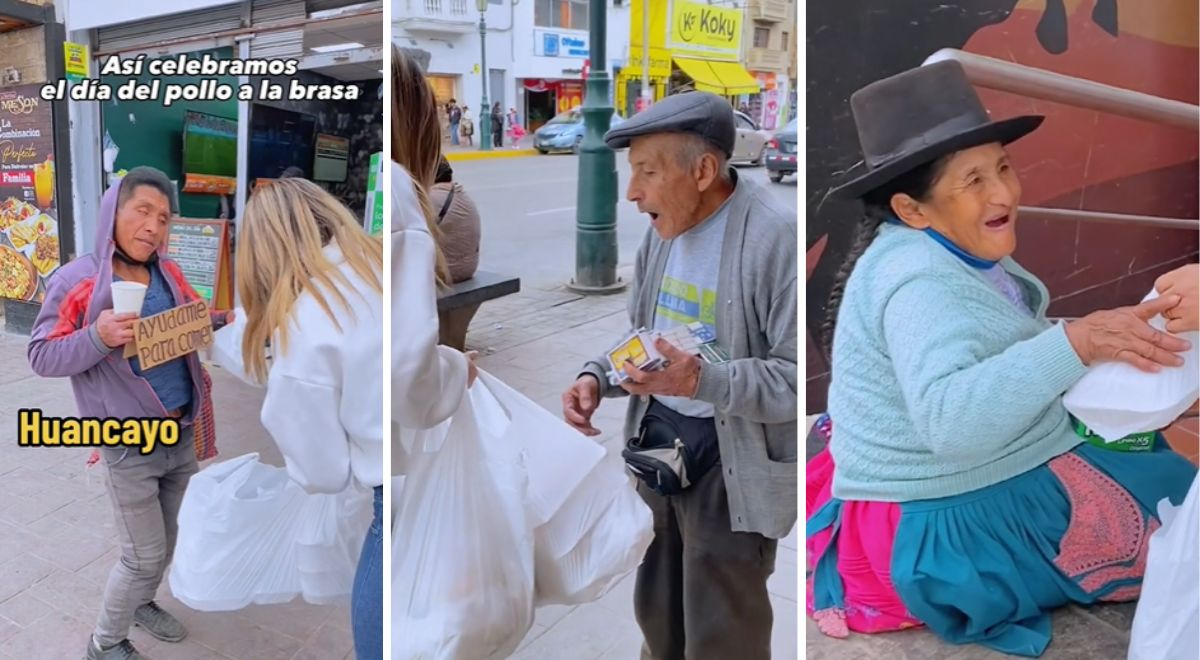 Peruana regala pollo a la brasa a gente humilde y sus emotivas ...