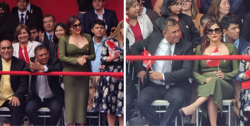 Lesly Castillo se luce en la Parada Militar junto a su esposo Alberto ...