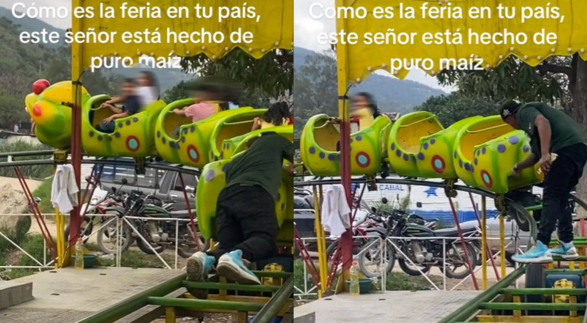 Joven mueve el "busanito" en feria de juegos mecánicos: "Estoy cansando ...