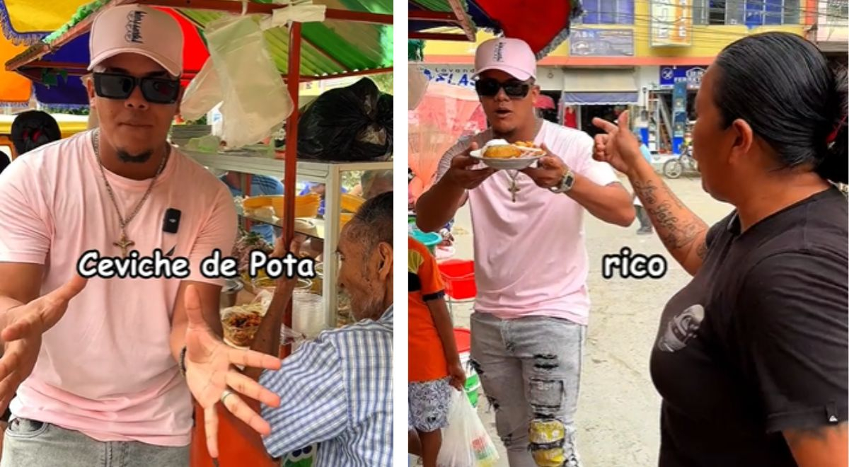 Ecuatoriano prueba ceviche de pota en Tumbes y vendedora peruana le da ...