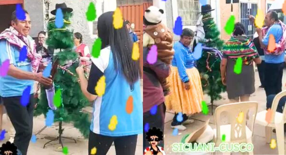 TikTok viral: Familia peruana usa arbolito de Navidad como yunza para ...