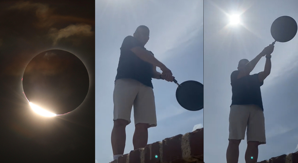 TikTok viral: Hombre recrea Eclipse Solar con sartén y sorprende con resultado: “Primer eclipse ...