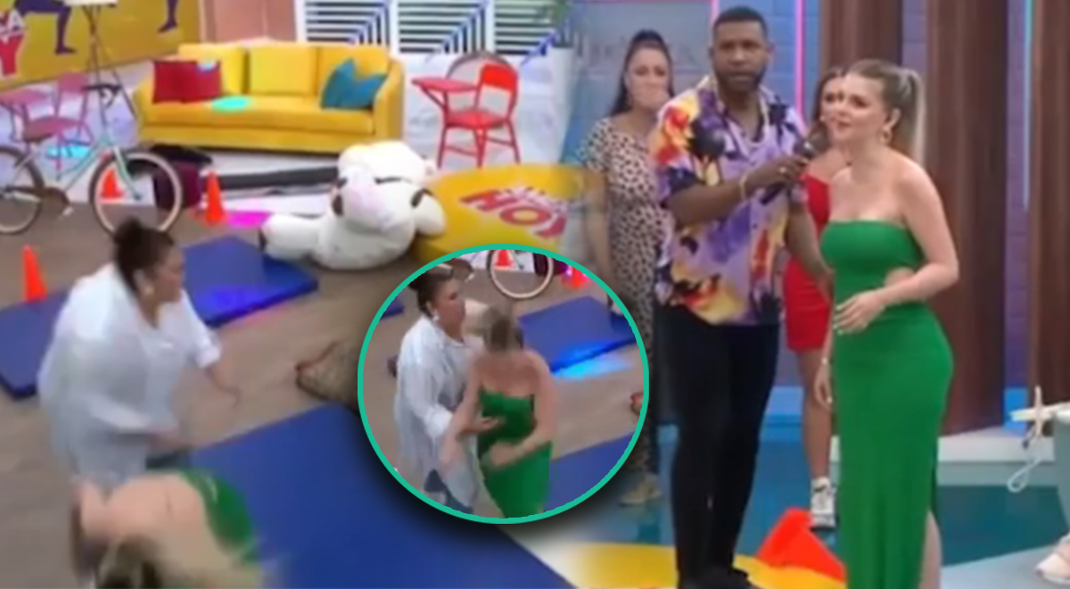 Brunella Horna sufre aparatosa caída en vivo tras chocarse con Mónica ...