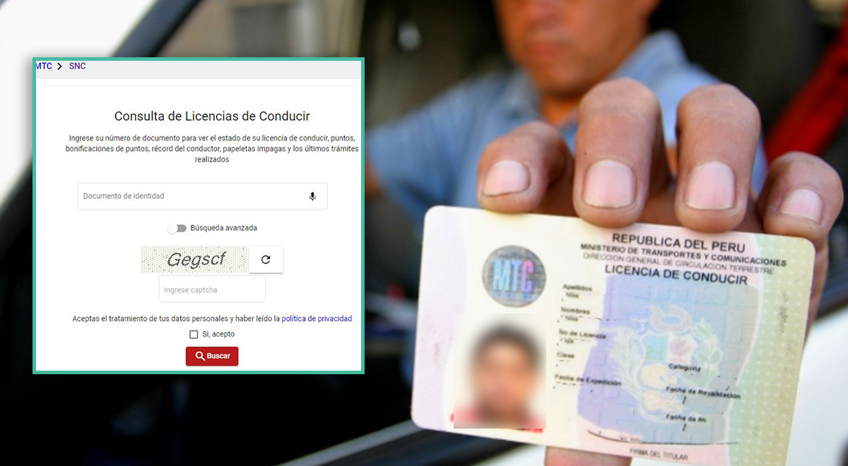 Licencia De Conducir Consulta Con Tu Dni Si Tu Brevete Está En El Mtc