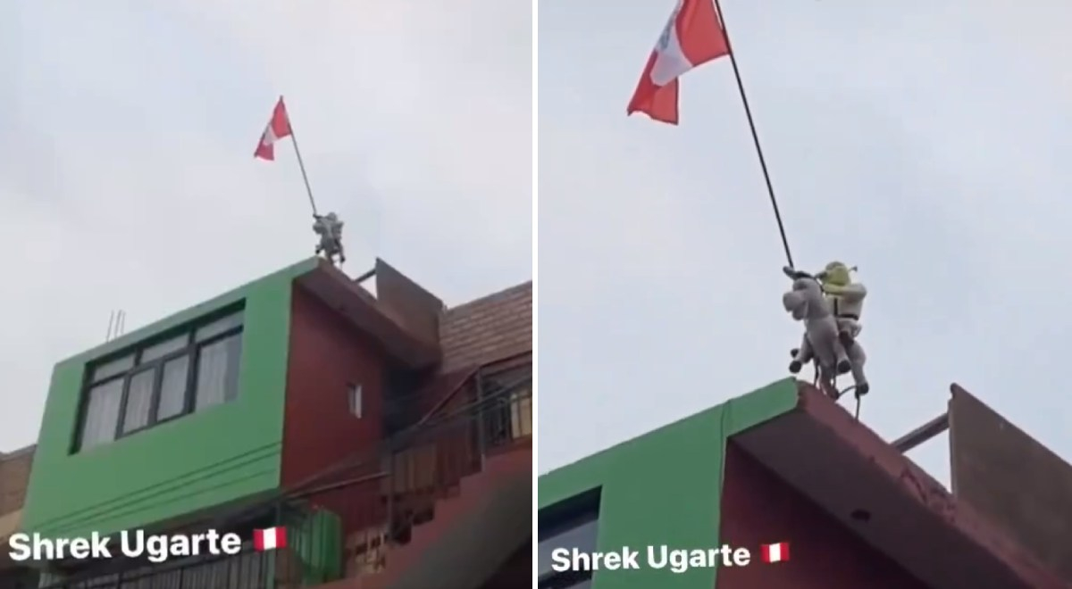 TikTok: Peruano usa a Shrek para izar la bandera nacional en mes patrio ...