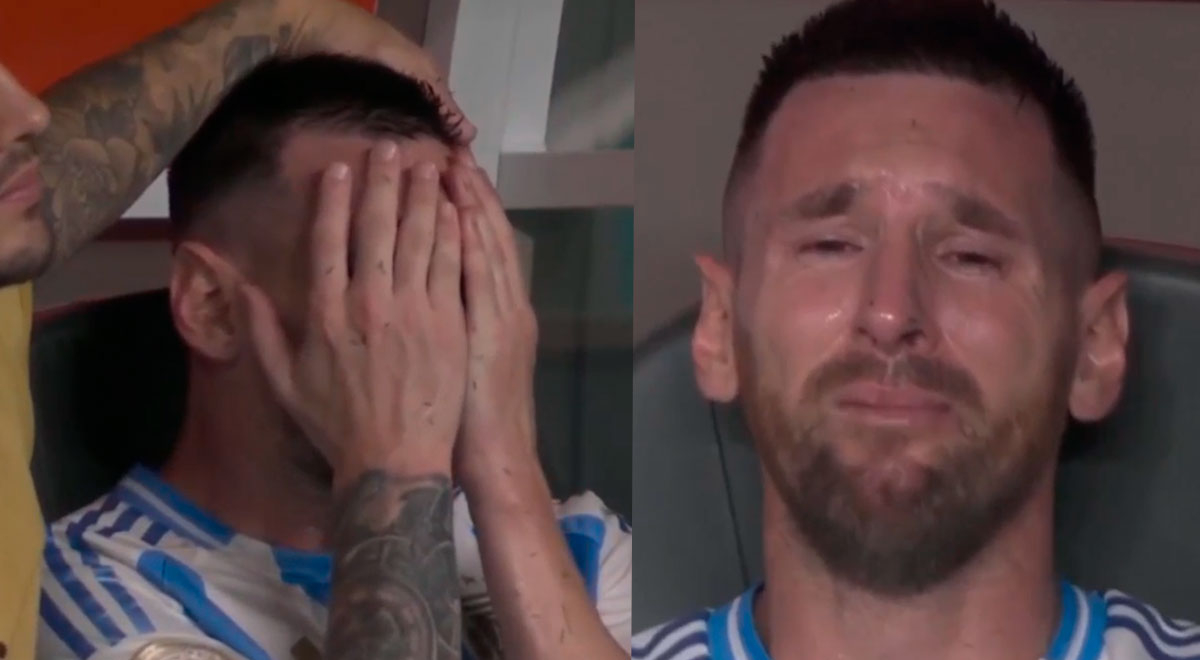 Messi llorando en Copa América 2024 tras terrible lesión que lo obliga ...