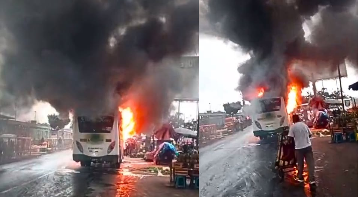 Bus se incendia cerca de estación Caquetá y provoca colapso vehicular y ...